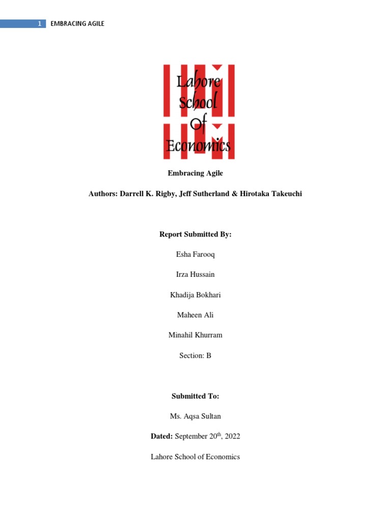 Embracing Agile Report Final | PDF | Agile Software Development ...