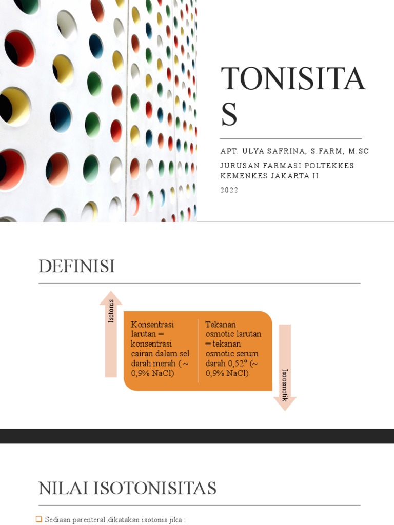 Memahami Tonisitas Larutan Parenteral | PDF