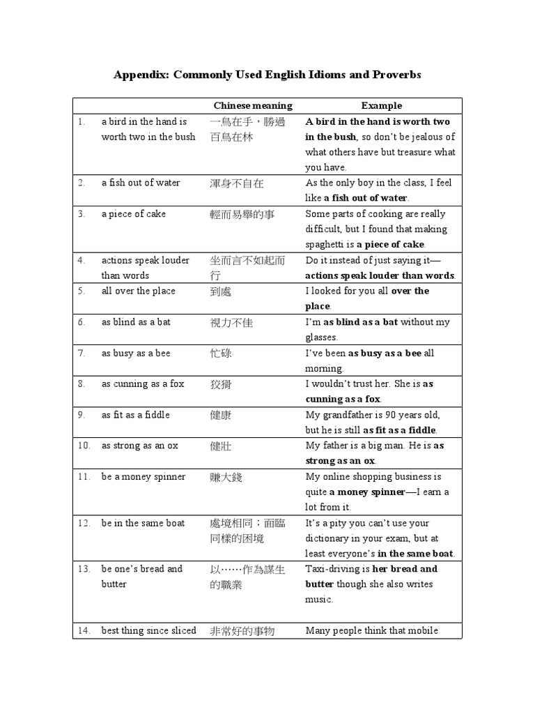 Common English Idioms and Proverbs | PDF