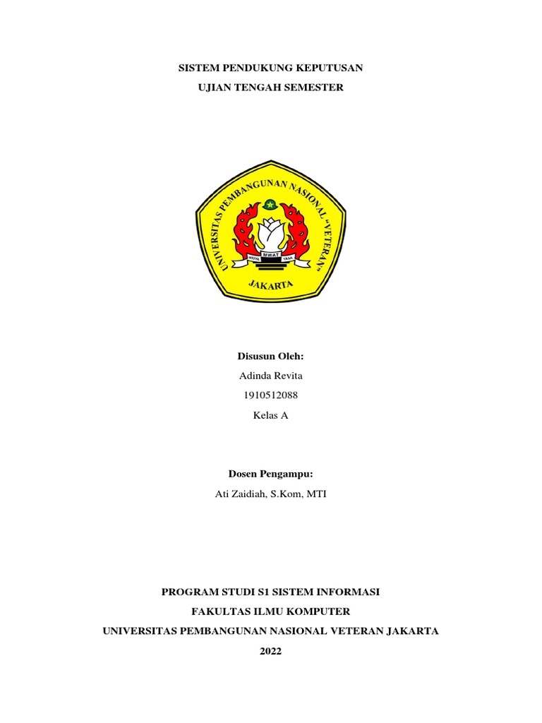 A - 1910512088 - Adinda Revita - UTS SPK | PDF