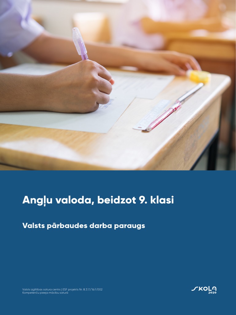 Anglu Valoda Valsts Parbaudes Darba Paraugs | PDF