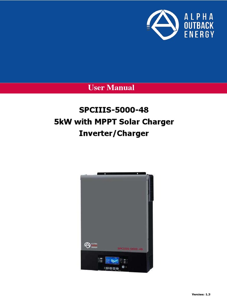 Alpha Outback Energy SPCIIIS-5000-48 Inverter Charger Users Manual en ...