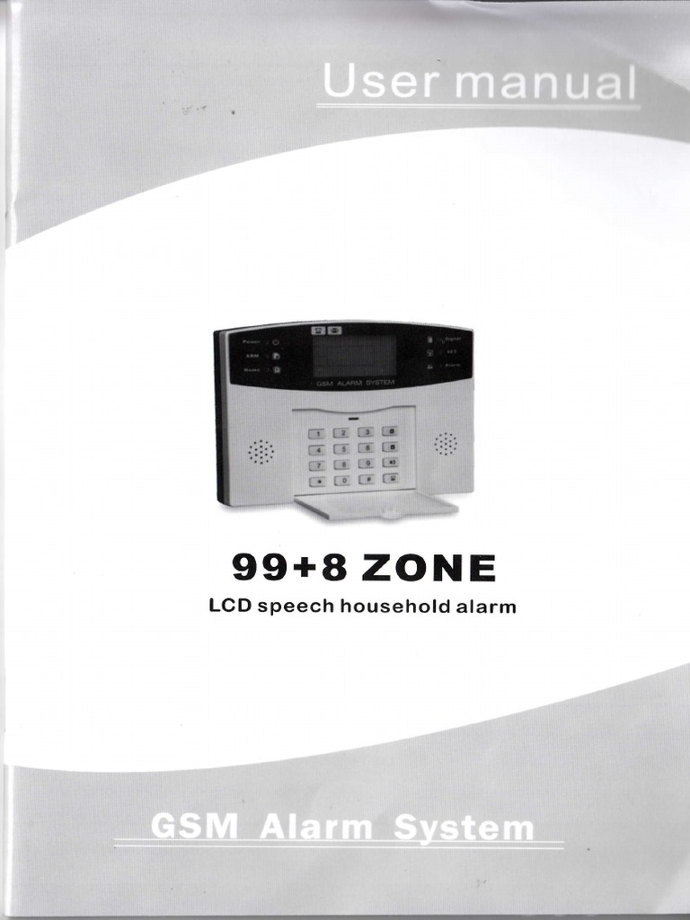 CVAGN 99+8 Zone GSM Alarm System Users Manual en | PDF | Manufactured ...