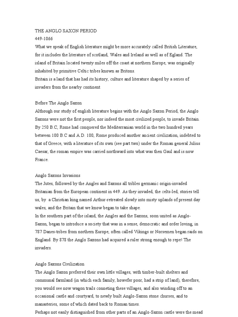 Overview of the Anglo-Saxon Period | PDF | Anglo Saxons | House Of York