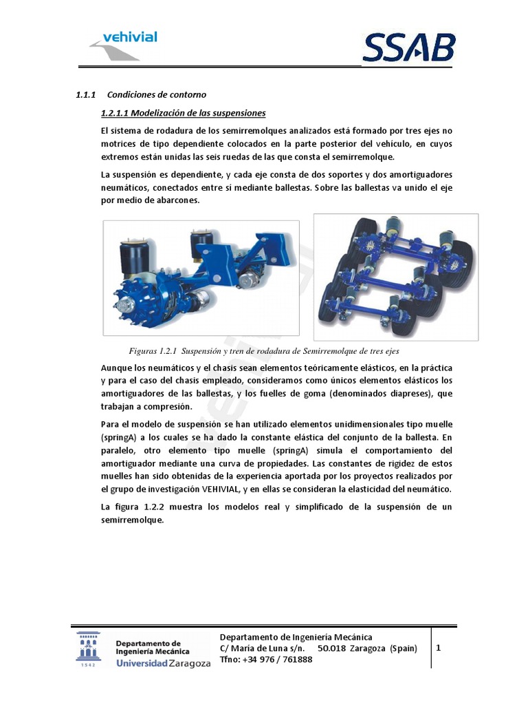 Condiciones de Contorno Casos de Carga y Simulacion Semiremolque | PDF | Eje | Elasticidad (Física)