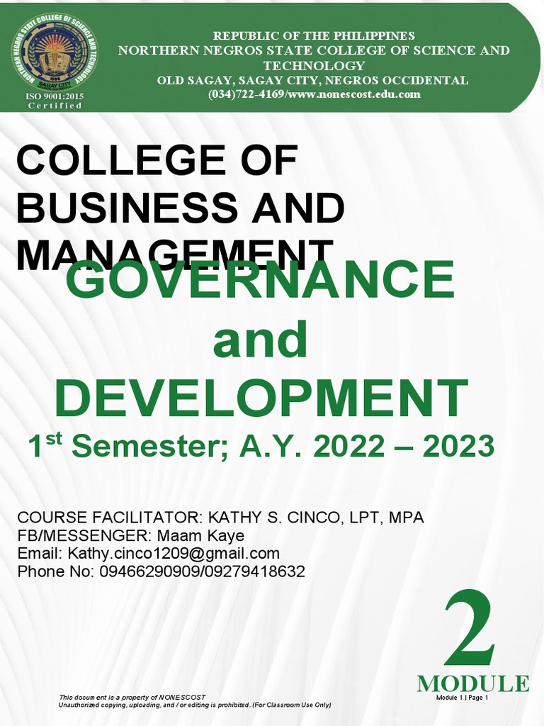 Governance and Development Module 2 | PDF | Globalization | Governance