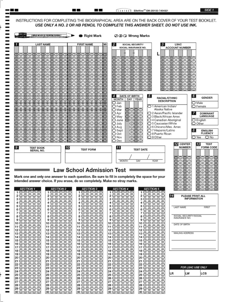 Scantron | PDF | Law School Admission Test | Test (Assessment)