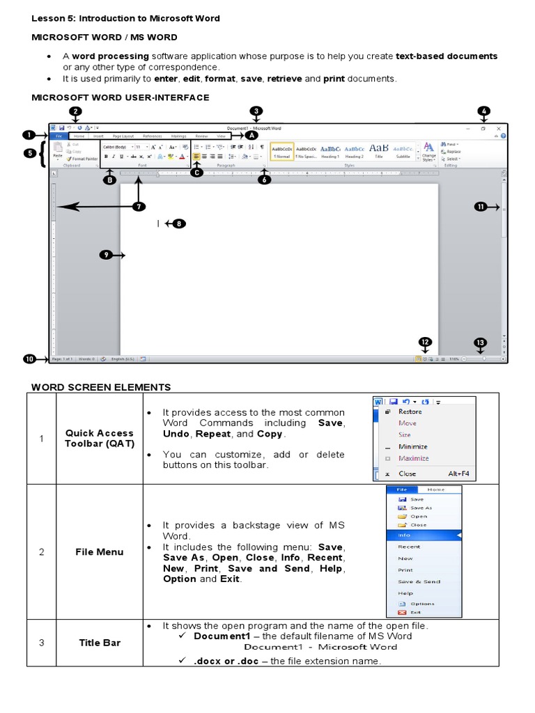 Ict Lesson 5 | PDF | Microsoft Word | Paragraph