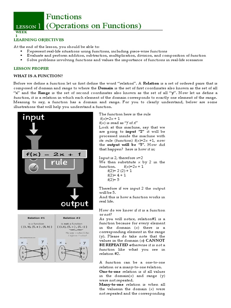 Genmath. 1st Quarter Reviewer | PDF | Function (Mathematics) | Asymptote