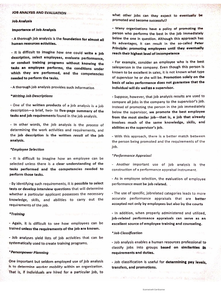 Chapter 2 JOB ANALYSIS AND EVALUATION | PDF