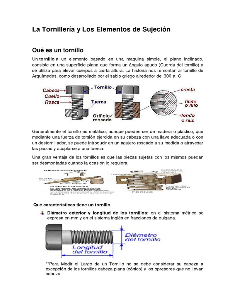 Guía Completa de Tornillería | PDF | Tornillo | Bienes manufacturados