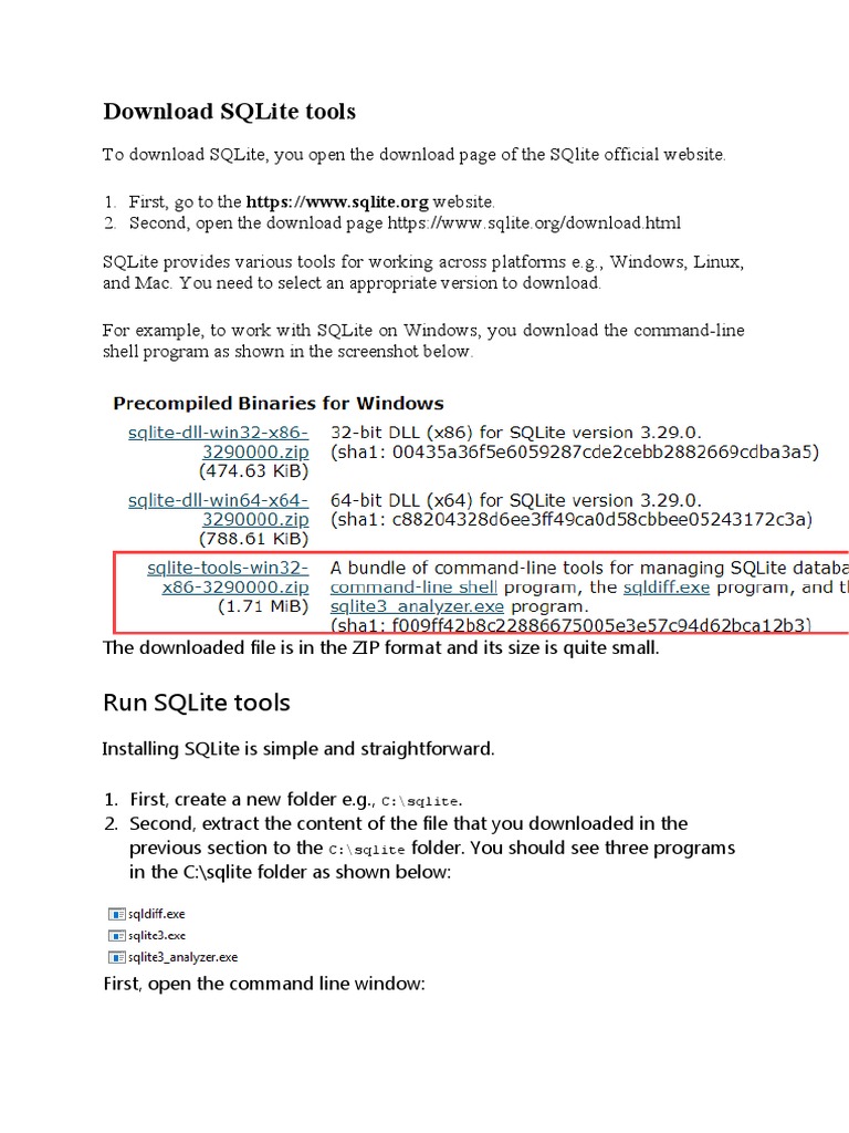 DBMSL Assignment 3 SQLite Database Installation | PDF | Computer File | Command Line Interface