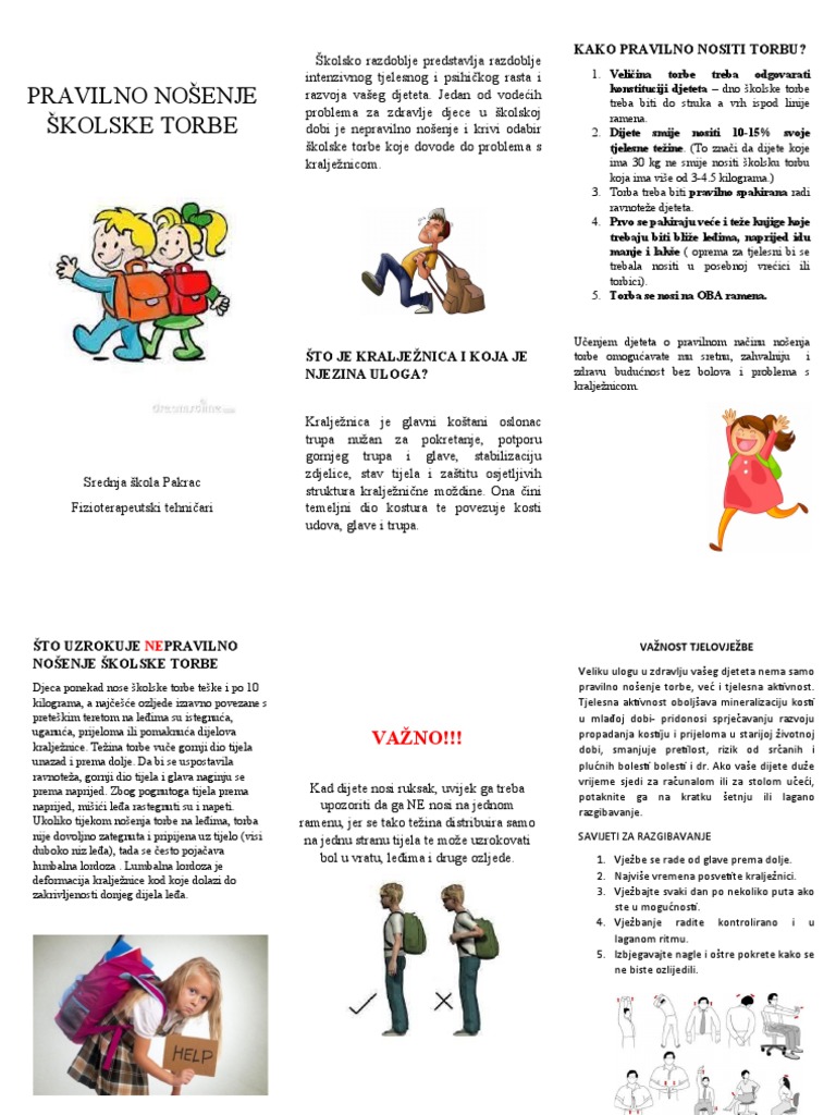 Pravilno Nošenje Torbe | PDF
