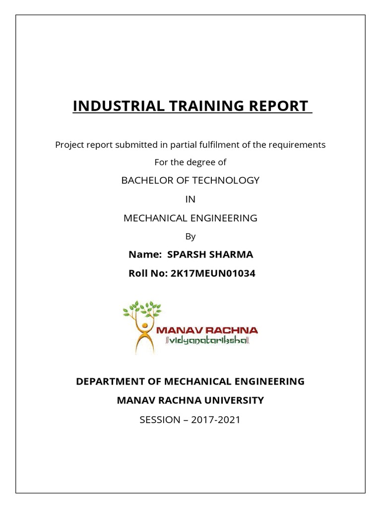 Industrial Training Report by Sparsh Sharma | PDF | Wire | Electrical ...