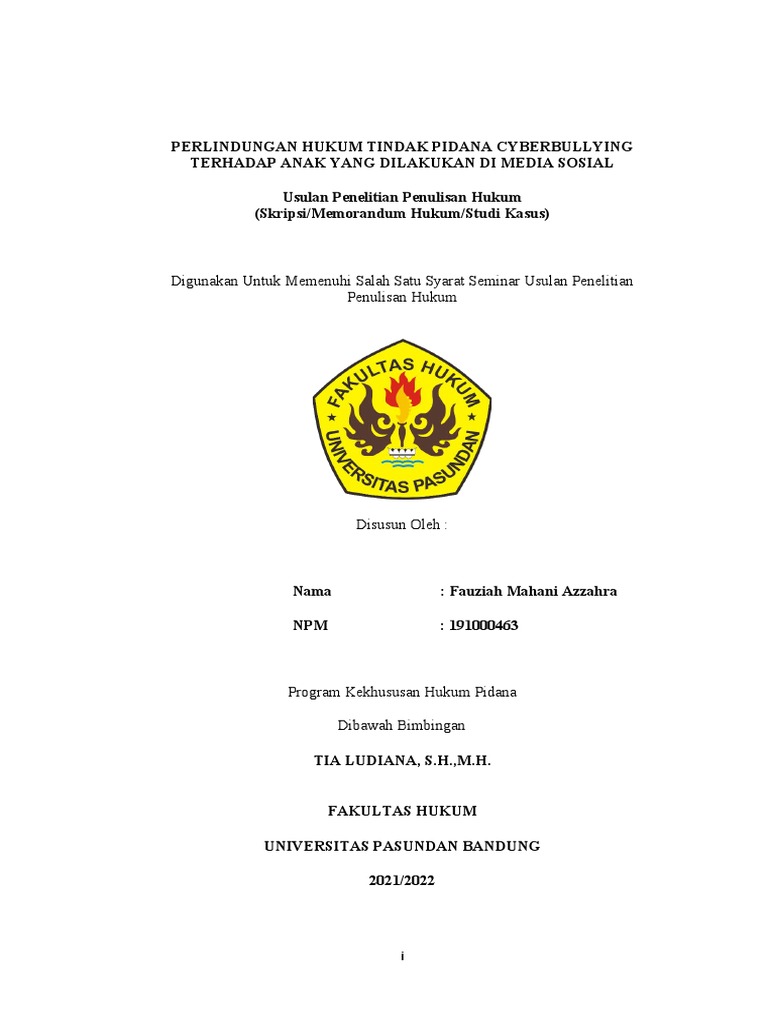 Mini Proposal Penelitian 191000463 Fauziah Mahani | PDF