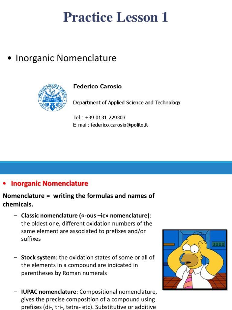 Inorganic Nomenclature | PDF | Ion | Chemical Compounds