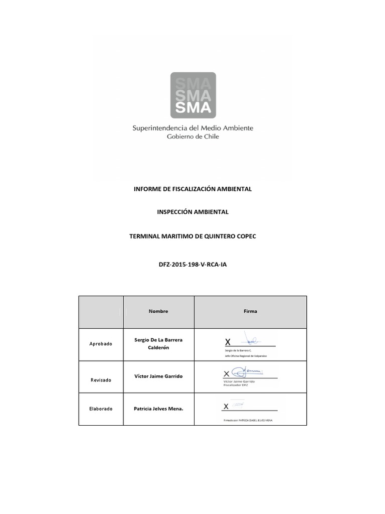 Informe Terminal Quintero COPEC | PDF | Mar | Chile