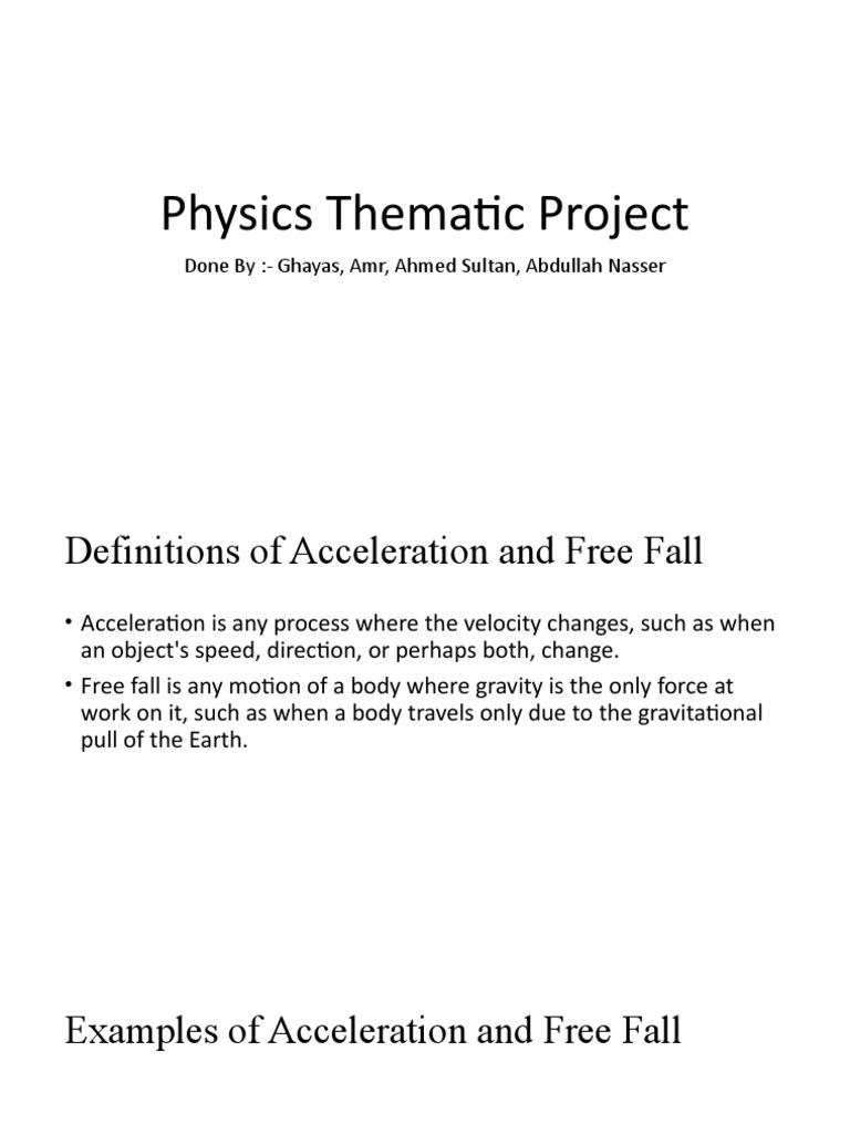 Physics Thematic Project Term 1 | PDF