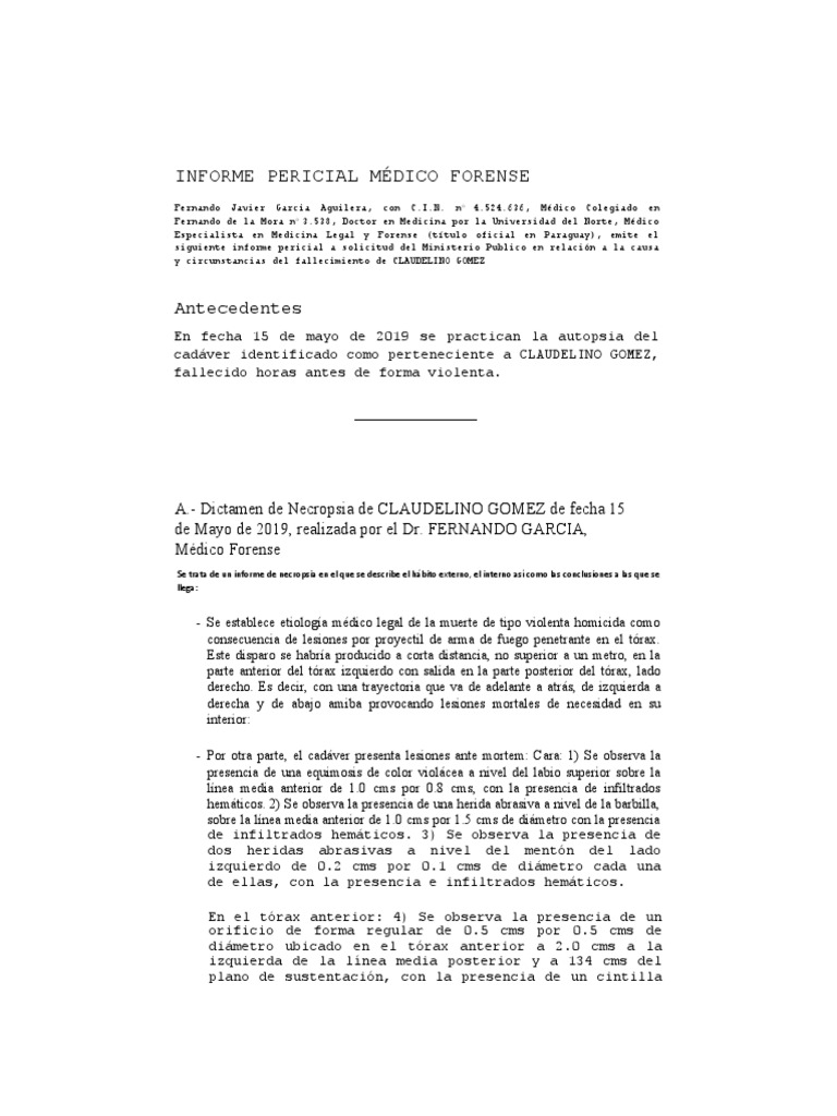 Informe Forence Listo | PDF | Jurisprudencia médica | Medicina