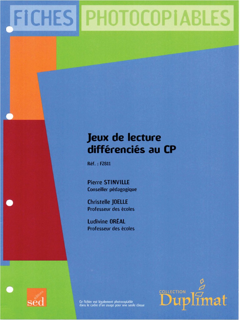 Sed - Jeux de Lecture Diff 233 Renci 233 S Au CP | PDF