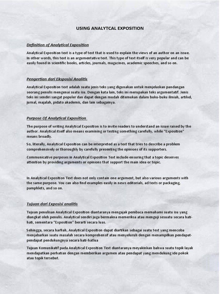 Analytical Exposition | PDF