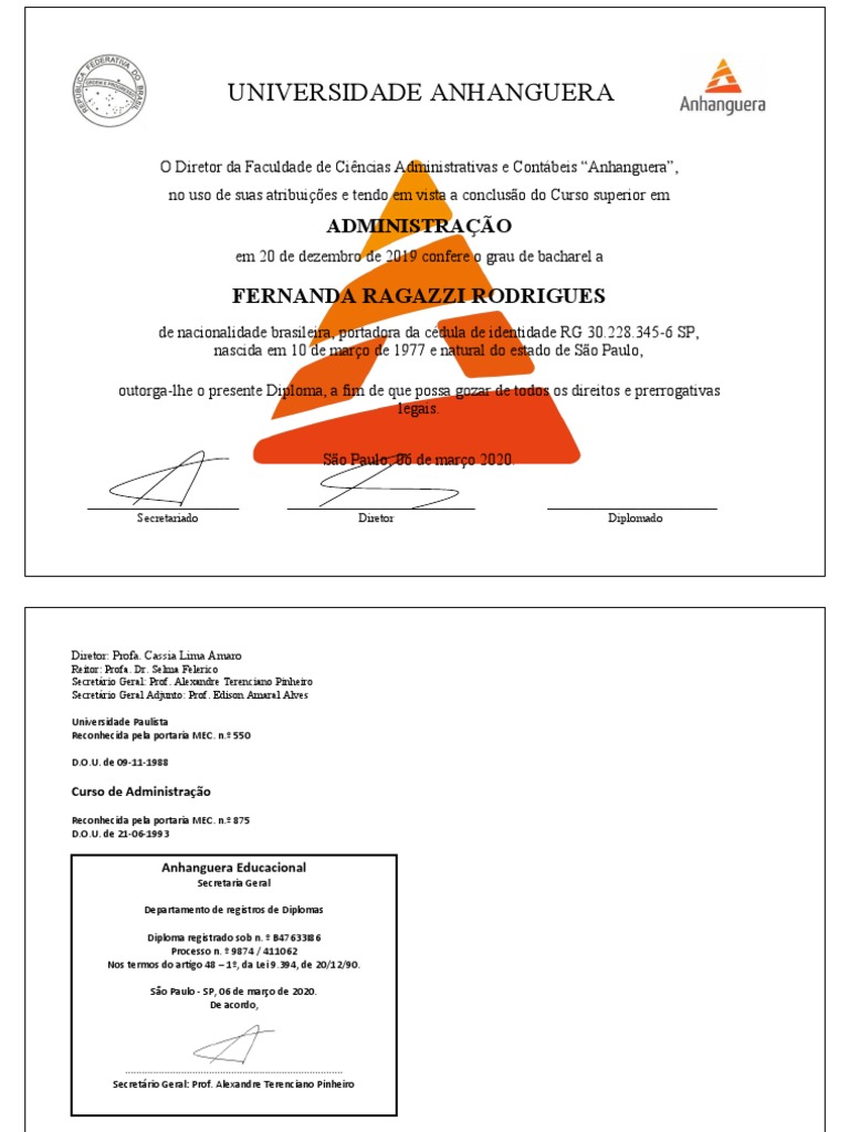 Diploma Anhanguera | PDF