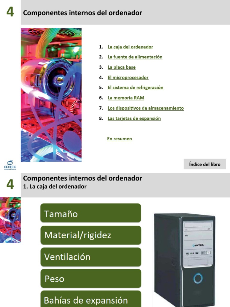 Componentes Internos Del Ordenador - Presentación | PDF | Hardware de ...