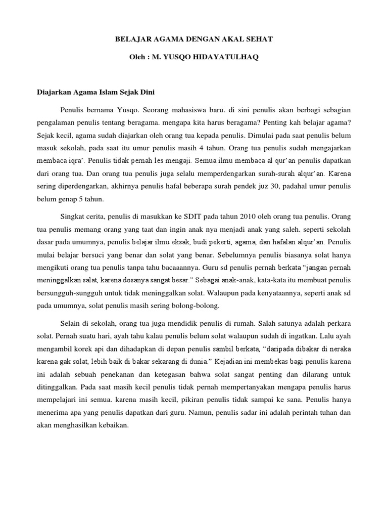 Belajar Agama Dengan Akal Sehat | PDF