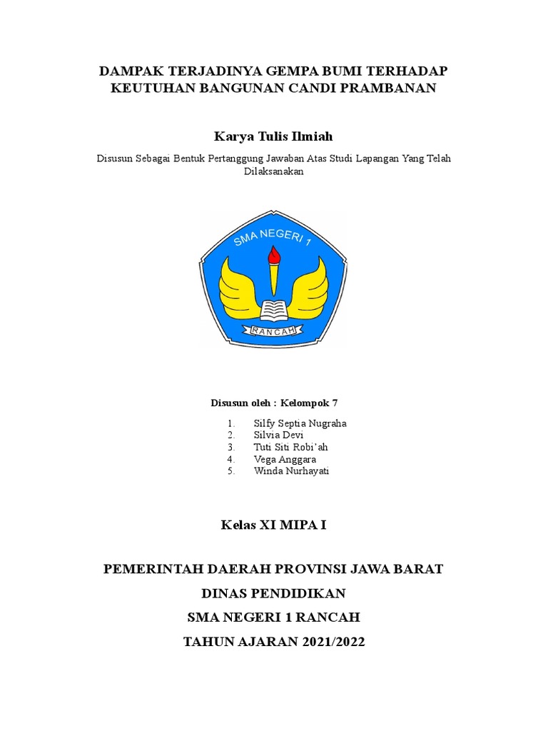 Karya Tulis Ilmiah Studi Lapangan Jogjakarta | PDF Karya Tulis Ilmiah Studi Lapangan Jogjakarta | PDF