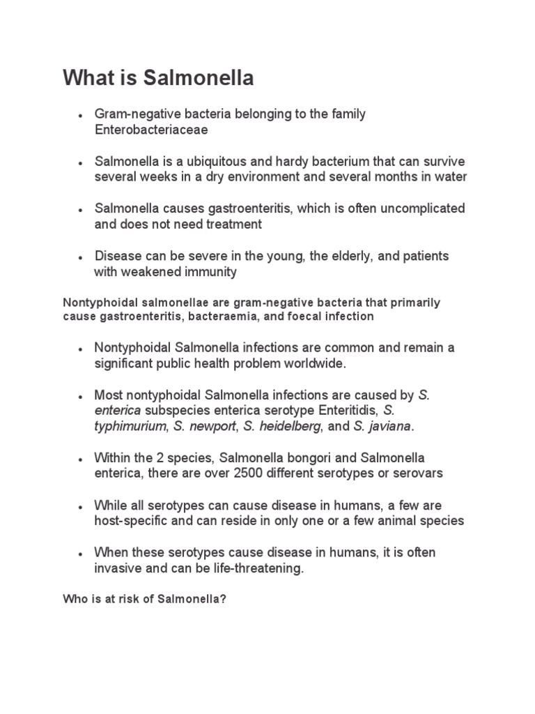 What Is Salmonella | PDF | Salmonella | Clinical Medicine