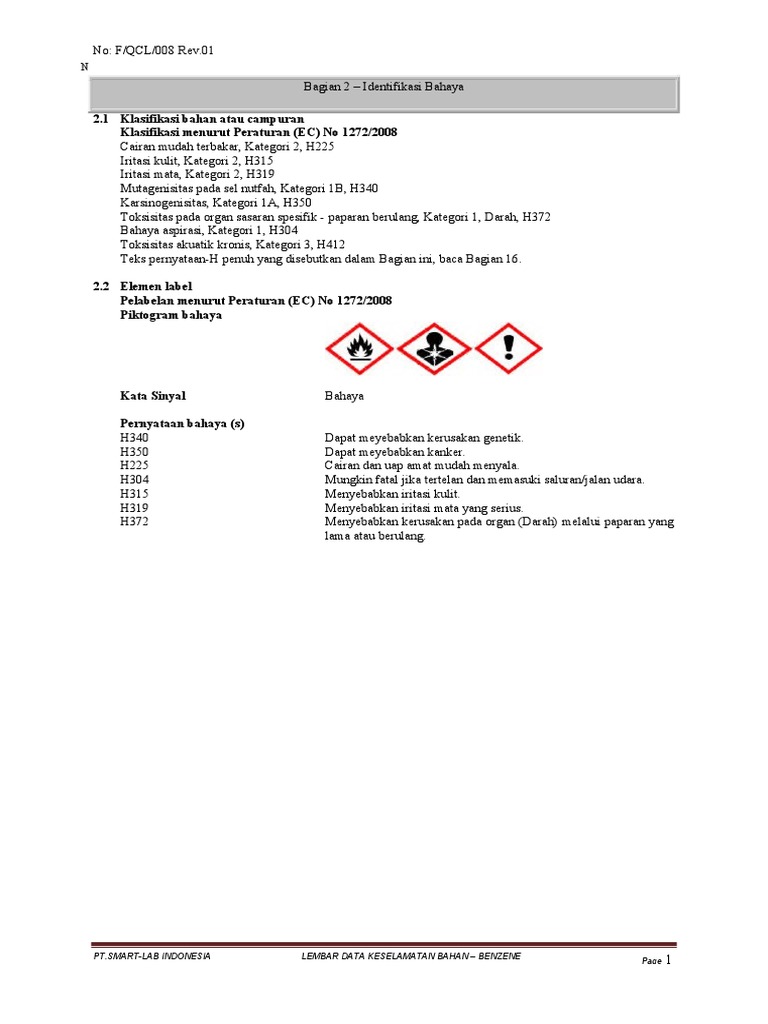 Msds Benzene (Indo) | PDF