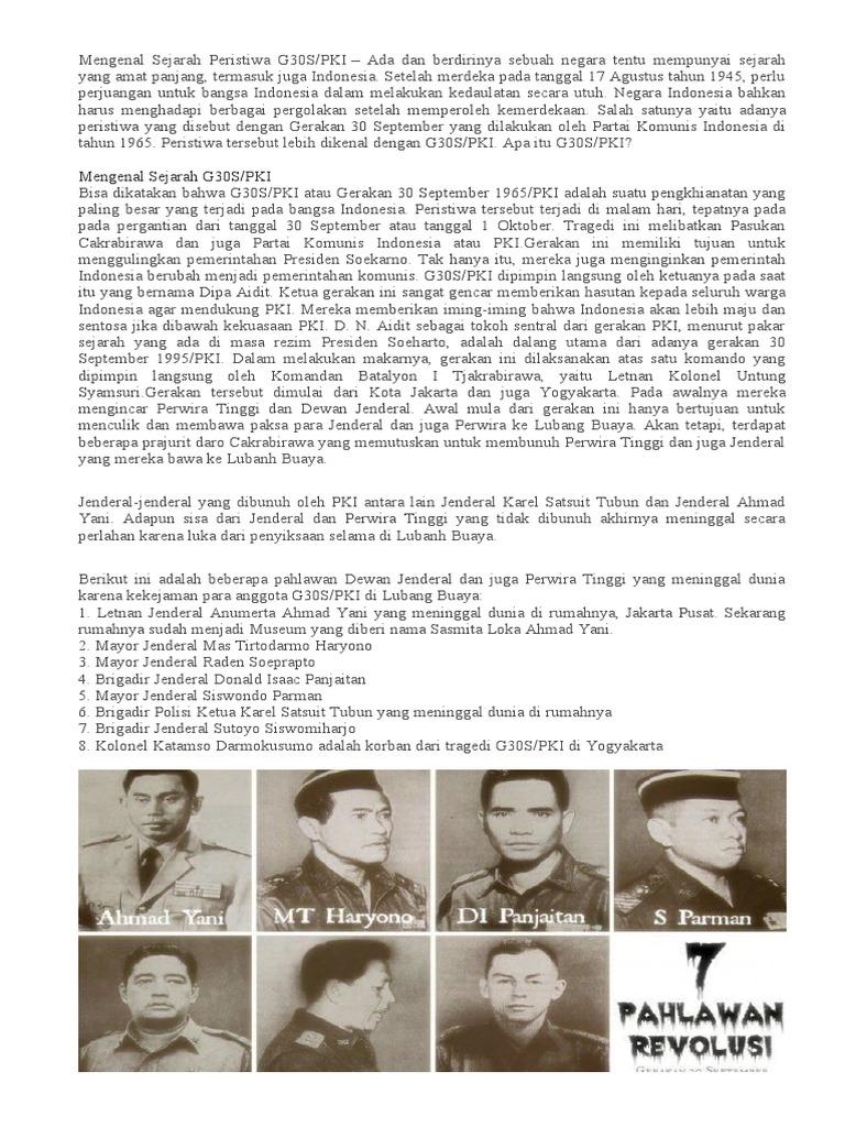 Mengenal Sejarah Peristiwa G30S | PDF