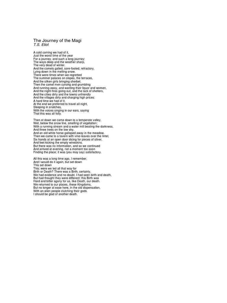 Eliot Journey Magi | PDF