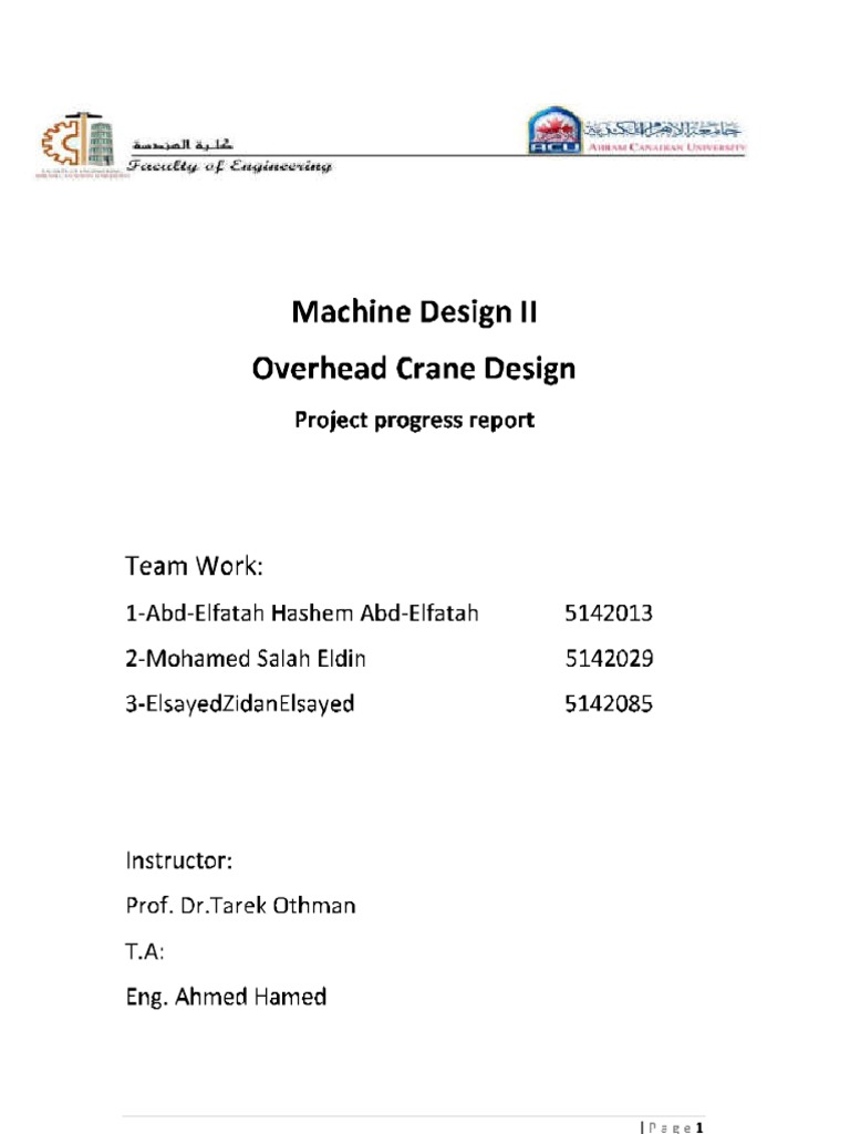 Overhead Crane Design. | PDF
