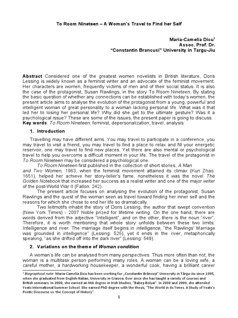 Analyzing Susan in To Room Nineteen | PDF | Mental Disorder | Narration