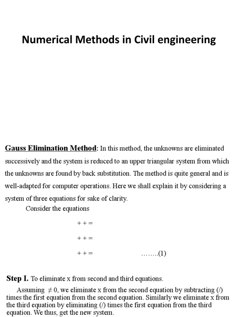 Numerical Method Sol of Eqns | PDF | Matrix (Mathematics) | Equations