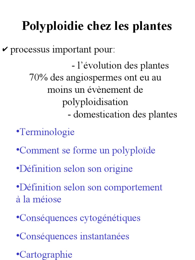 Cours5 (BD) | PDF | Ploïdie | Génétique