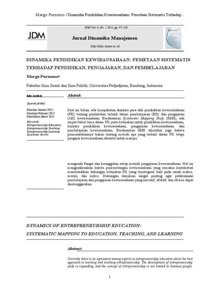 Dinamika Pendidikan Kewirausahaan | PDF