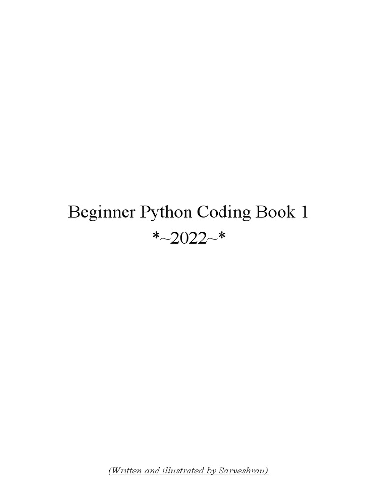 Beginner Python Coding Book 1 | PDF | Python (Programming Language) | Integrated Development ...