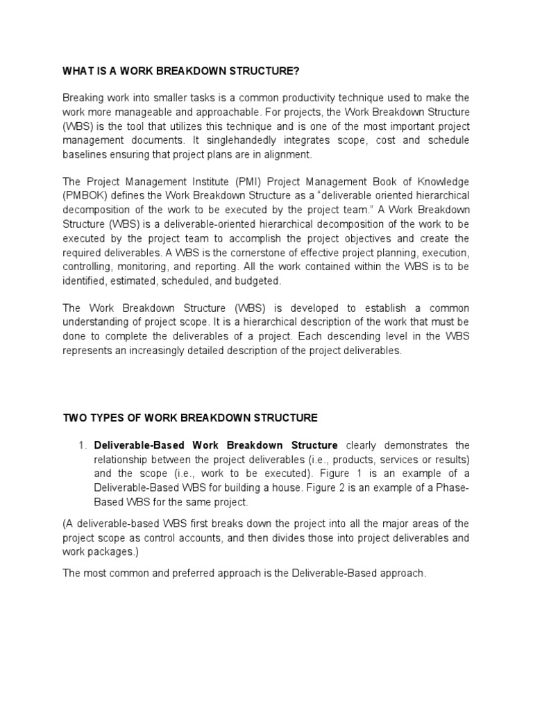 Work Breakdown Structure | PDF | Project Management | Business
