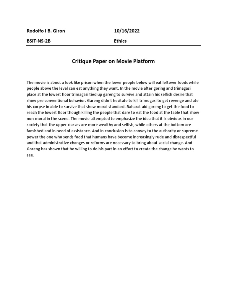 GIRON Critique Paper | PDF