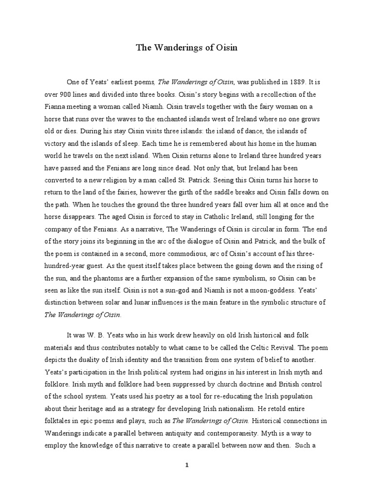 The Wanderings of Oisin | PDF | Irish Mythology | W. B. Yeats