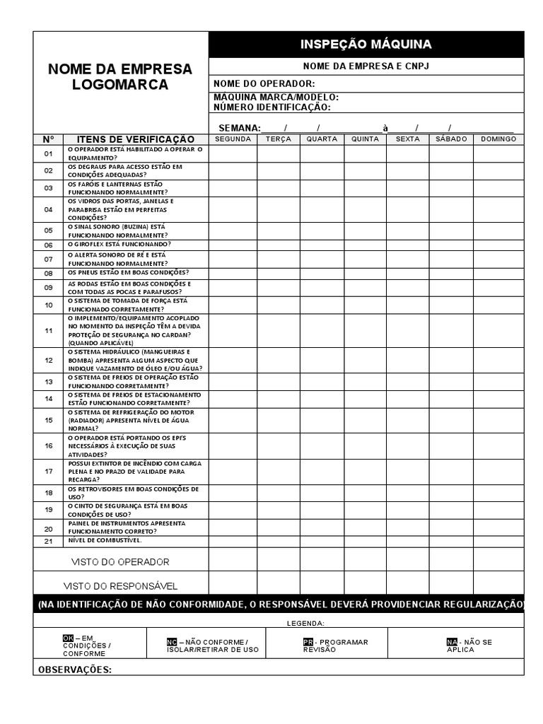 Modelo Check List Producto Alimentoejemplo De Check List