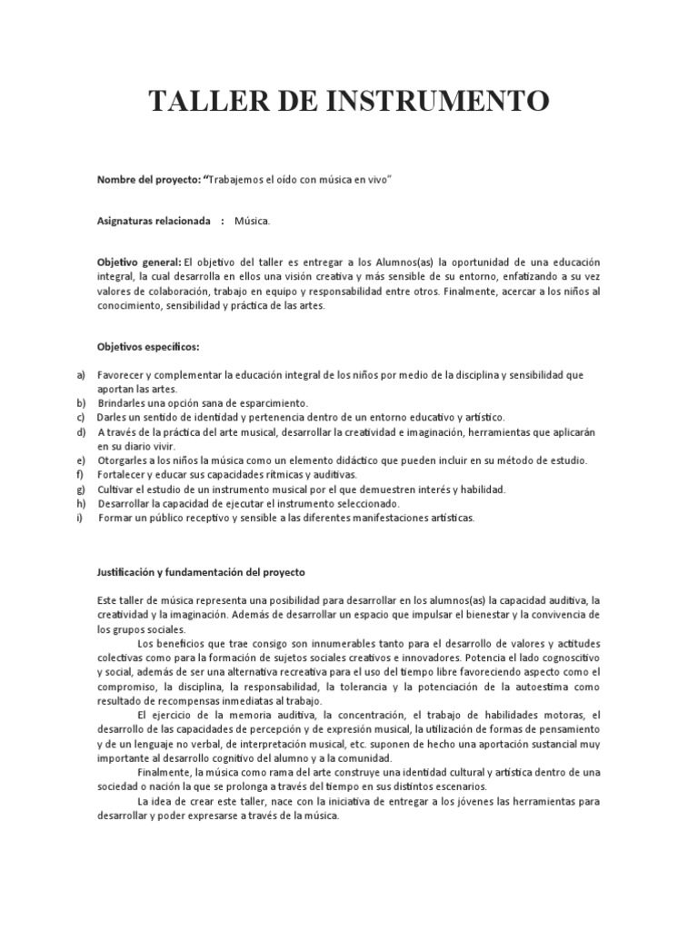 Taller de Instrumento | PDF | Creatividad | Pensamiento