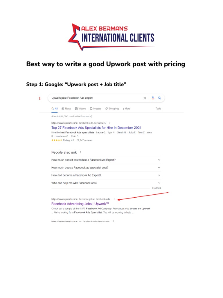 Upwork Post Templates Pdf Search Engine Marketing Social Media