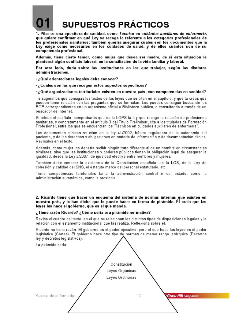 Supuestos Practicos | PDF | Enfermería | Estatuto