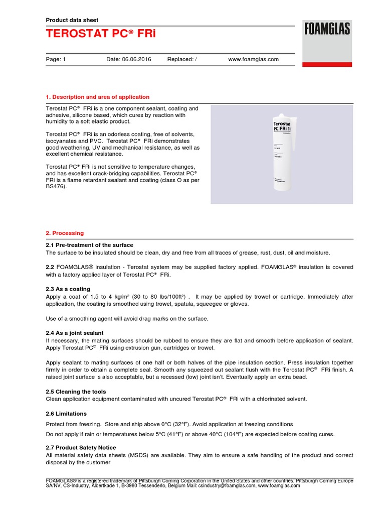 PDS Terostat PCFRi en | PDF | Film Speed | Water Vapor