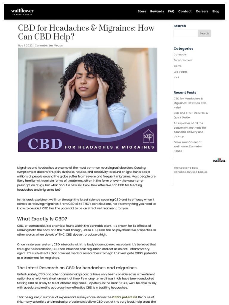 CBD For Headaches and Migraines: How Effective Is It | PDF | Cannabis ...