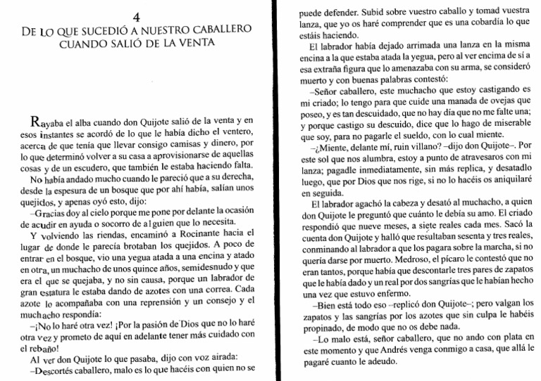 Capítulo IV Don Quijote Parte 1 | PDF