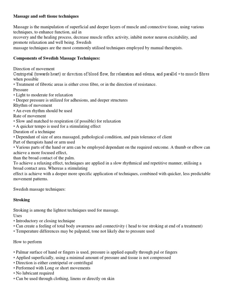 Massage and Soft Tissue Techniques | PDF | Myofascial Trigger Point | Hand